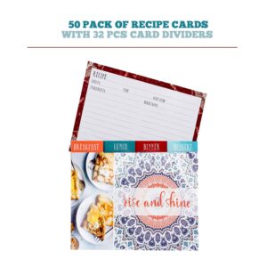 Ring Binder Depot, Recipe Cards 4 inch X 6 inch on Premium Thick Card Stock with Card Dividers Included! Great Gift for Amateurs or Experienced Chefs (Pack of 50)