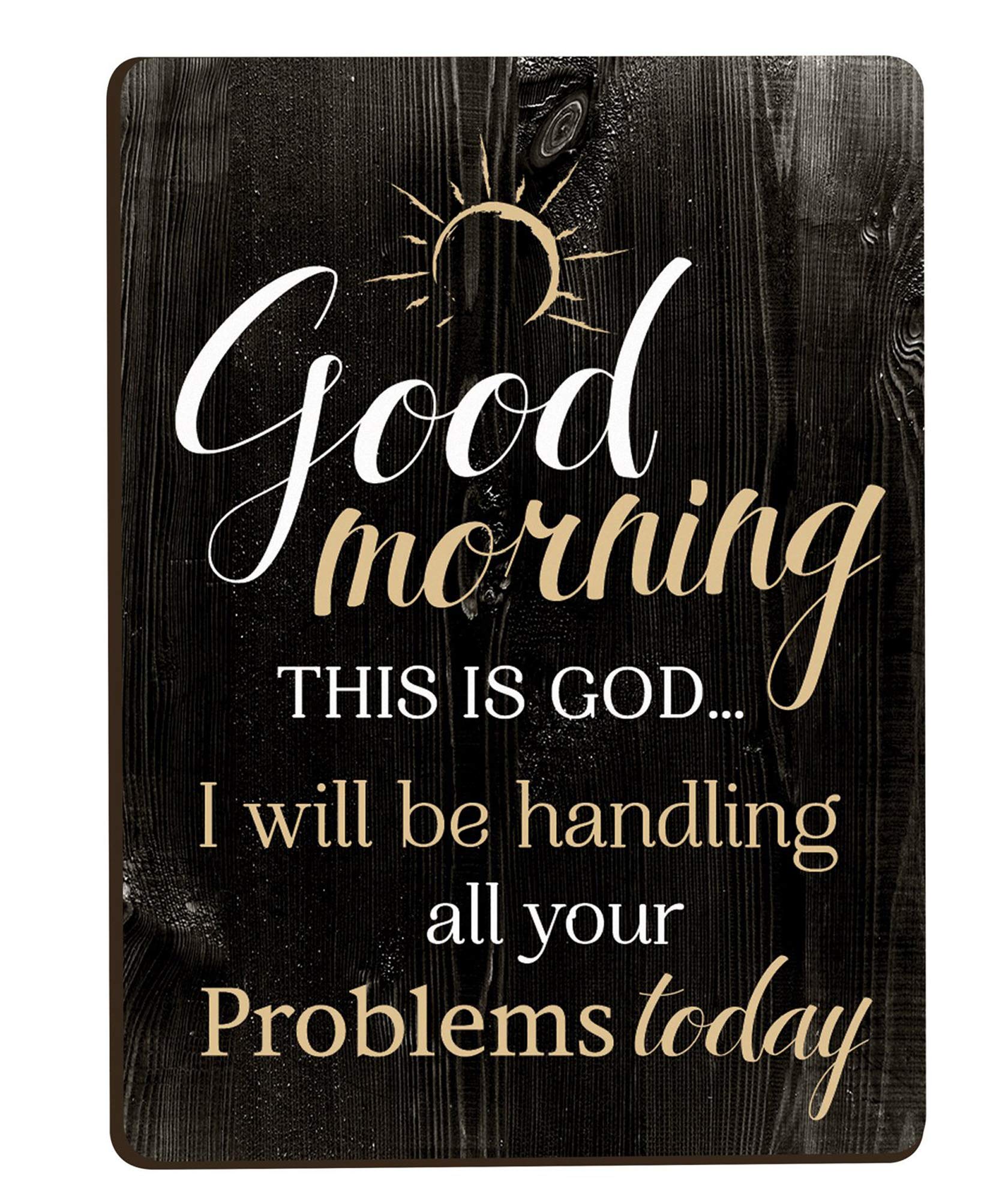 Good Morning This is God Distressed Wood Look 2.5 x 3.5 Inch Wood Lithograph Magnet