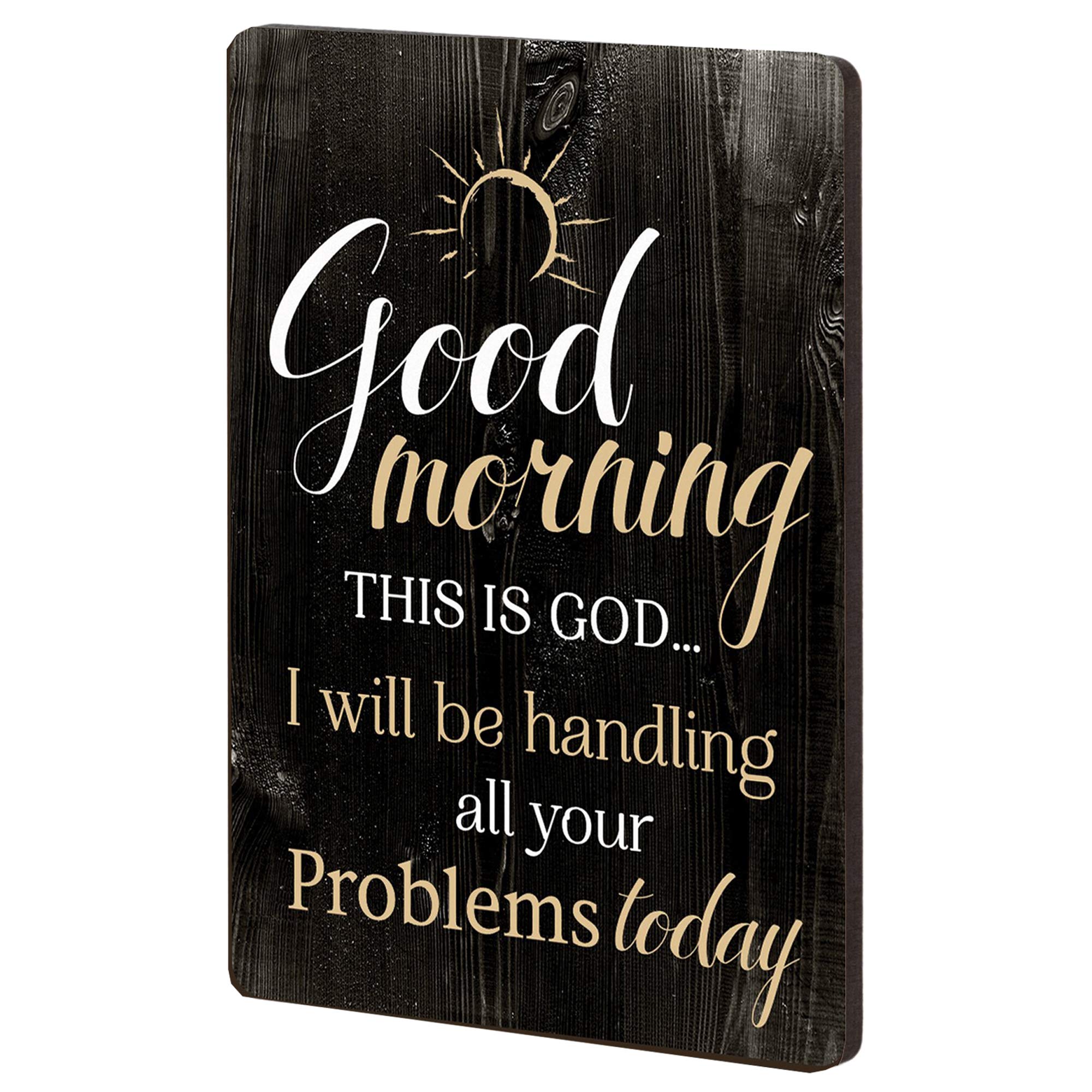 Good Morning This is God Distressed Wood Look 2.5 x 3.5 Inch Wood Lithograph Magnet