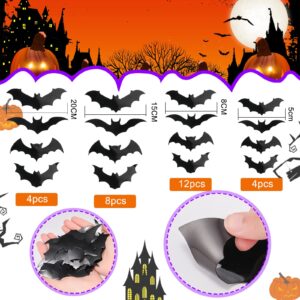 28 Pieces Halloween Bats Spider Car Magnet Sticker Reflective Bats Shape Magnet Decal Car Magnet Decor Black Spider Magnet Fridge Stickers for Halloween Party Home Car Garage Door Decor (Bat)