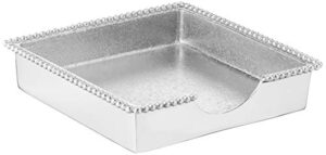 mariposa beaded luncheon napkin holder, silver