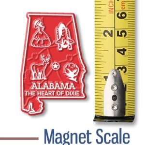 Alabama Small State Magnet by Classic Magnets, 1.5" x 2.3", Collectible Souvenirs Made in The USA