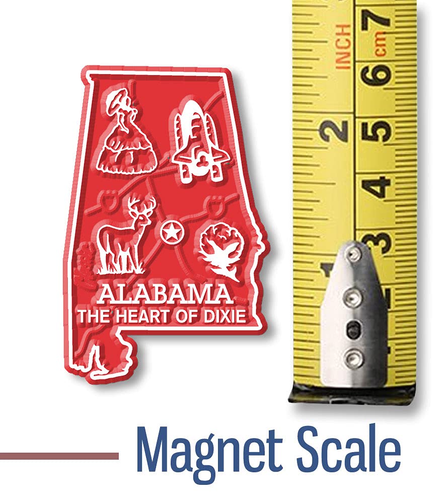 Alabama Small State Magnet by Classic Magnets, 1.5" x 2.3", Collectible Souvenirs Made in The USA