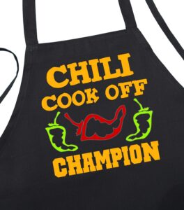 chili cook off champion black apron for winning prize