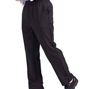 Nanxson Men's Baggy Chef Pants Restaurant Work Pants Elastic Waist with Pockets CFM2012 Black