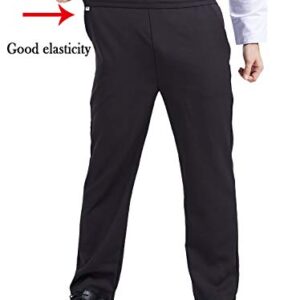 Nanxson Men's Baggy Chef Pants Restaurant Work Pants Elastic Waist with Pockets CFM2012 Black