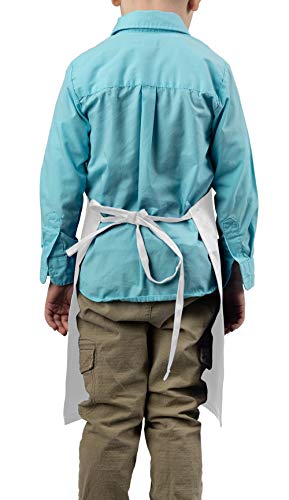 KNG Kids Cooking Apron for Girls and Boys – Small, White