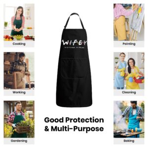 Lakwi Hubby and Wifey Gifts Apron Sets, His Hers for Anniversary Couple, Mr Mrs Couples Have Everything Unique, Husband Wife, Kitchen Aprons, 33*27.5in