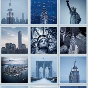 Set of 12 New York Refrigerator Magnets in Elegant Packaging Inside Crystal Clear Bag. Style 12S-2. Our Fridge Magnets are Made in USA.