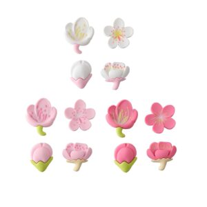 loafy space 12 pcs 3d sakura flower fridge magnet. cute magnets for locker decor. kawaii whiteboard magnets. pink floral refrigerator magnets for fridge. kawaii stuff for locker decorations.