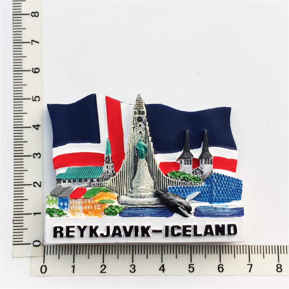 3D Reykjavik Iceland Fridge Magnet Souvenir Gift Magnetic Sticker Collection