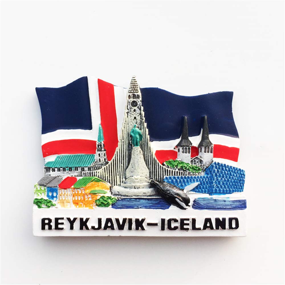 3D Reykjavik Iceland Fridge Magnet Souvenir Gift Magnetic Sticker Collection