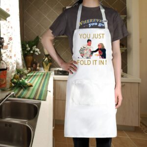 WZMPA TV Show Quote Kitchen Apron TV Show Fans Gift You Just Fold It In Adjustable Apron With Pocket For Baking (Fold It In WApron)