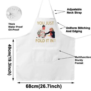 WZMPA TV Show Quote Kitchen Apron TV Show Fans Gift You Just Fold It In Adjustable Apron With Pocket For Baking (Fold It In WApron)