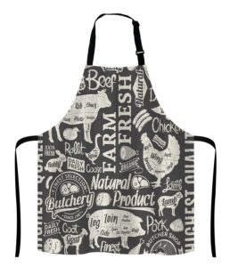 lefolen butcher butchery animal adjustable bib apron kitchen cooking baking gardening apron for women men