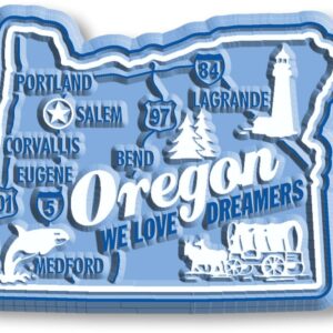 Oregon Premium State Magnet by Classic Magnets, 2.5" x 1.9", Collectible Souvenirs Made in The USA