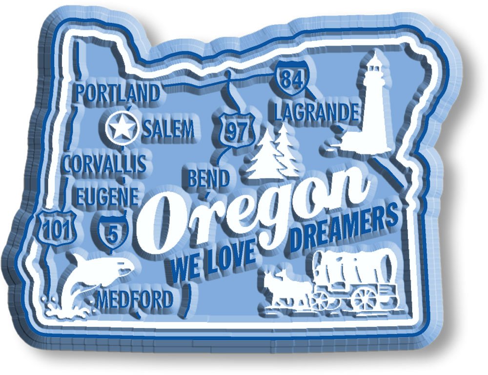 Oregon Premium State Magnet by Classic Magnets, 2.5" x 1.9", Collectible Souvenirs Made in The USA