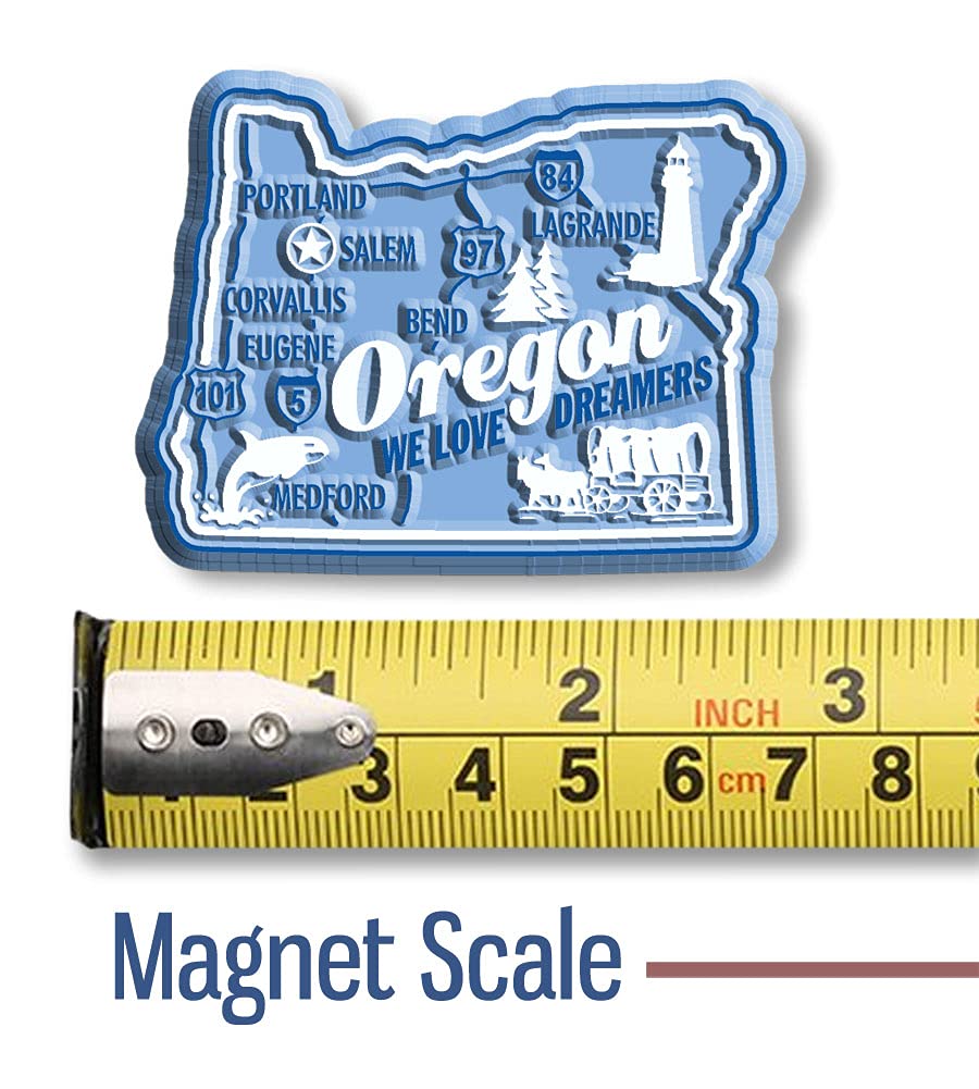 Oregon Premium State Magnet by Classic Magnets, 2.5" x 1.9", Collectible Souvenirs Made in The USA