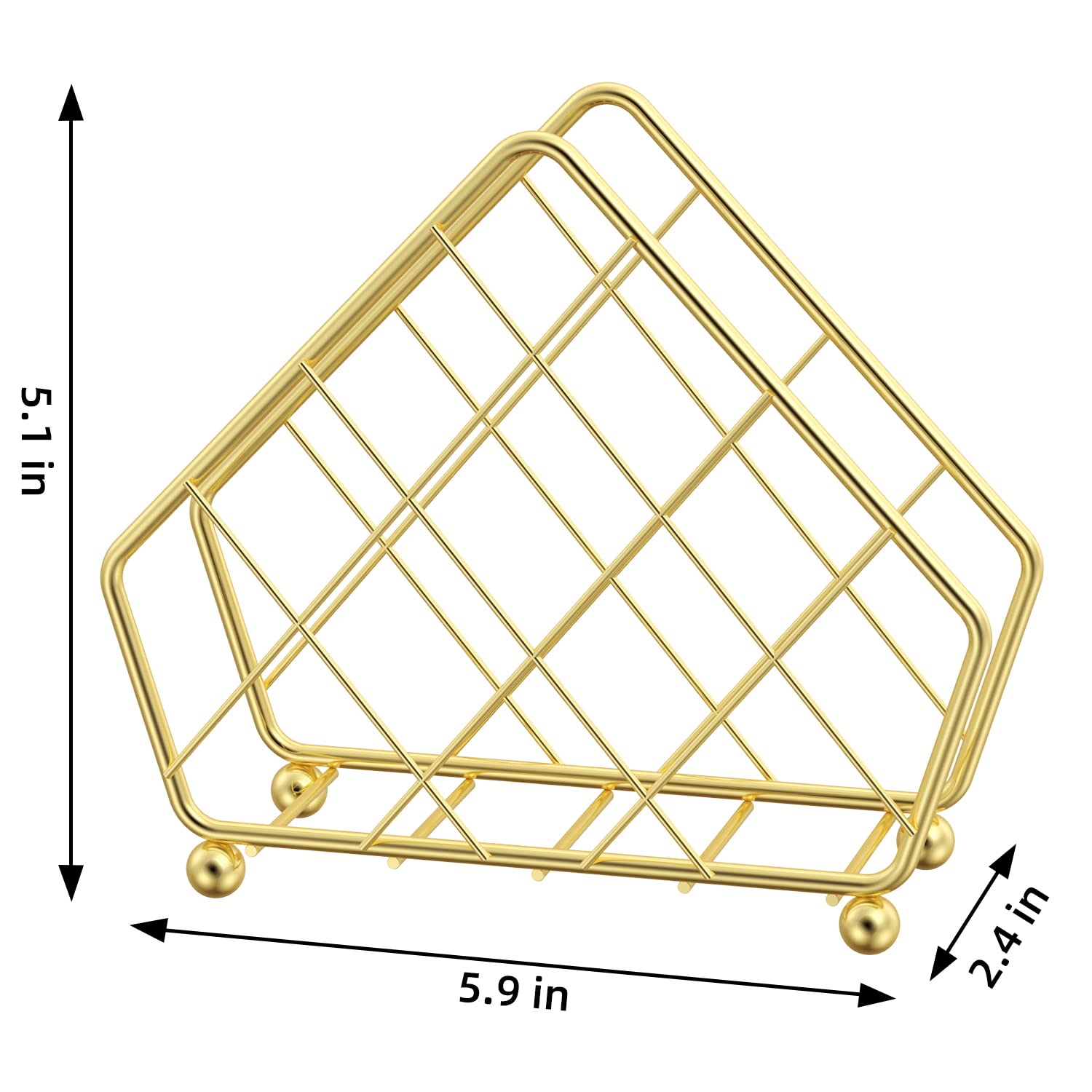 Lxmons Vertical Napkin Holder for Dining Table Décor, Freestanding Metal Paper Holder for Kitchen Countertop, Heavy Duty Napkin Paper Organizer, Durable Tissue Stand for Home Restaurant, Gold