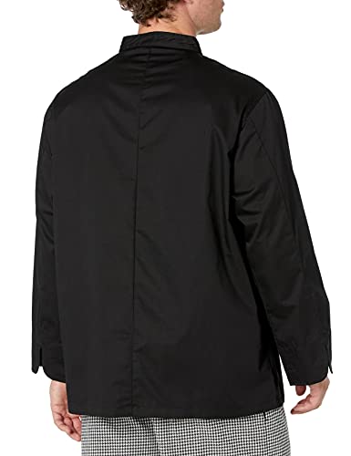 Chef Code Men's 8 Pearl Button Chef Coat, Black, M