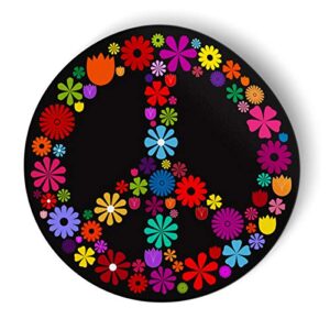 GT Graphics Express Peace Sign Flowers - 5.5" Magnet for Car Locker Refrigerator