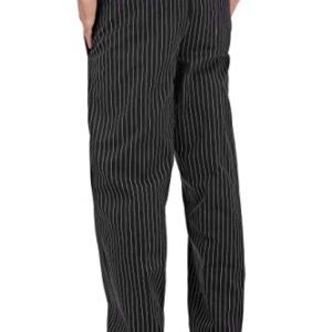 Chef Works Men's Designer Baggy Chef Pants, Black W/ Wht Pinstripe, X-Large