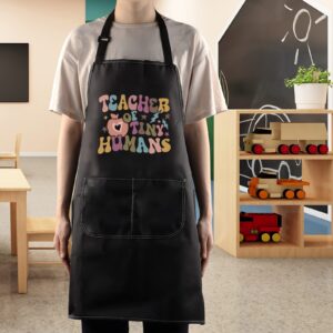 WZMPA Kindergarten Teacher Adjustable Aprons Teacher Appreciation Gift Teacher Of Tiny Humans Preschool Teacher Apron (tiny humans apron)