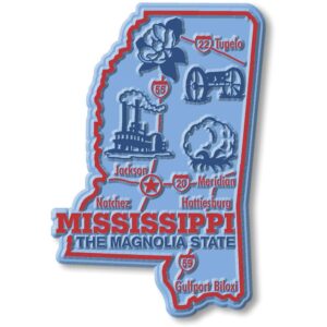 mississippi giant state magnet by classic magnets, 2.7" x 4", collectible souvenirs made in the usa