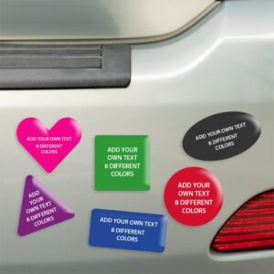 Choose Your Shape Custom Magnets | Personalized Gifts | Pick Your Own Color & Text | Create Refrigerator Locker Car Bumper Toolbox Magnets | Round Rectangle Square Oval Triangle Heart (Oval)