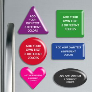 Choose Your Shape Custom Magnets | Personalized Gifts | Pick Your Own Color & Text | Create Refrigerator Locker Car Bumper Toolbox Magnets | Round Rectangle Square Oval Triangle Heart (Oval)