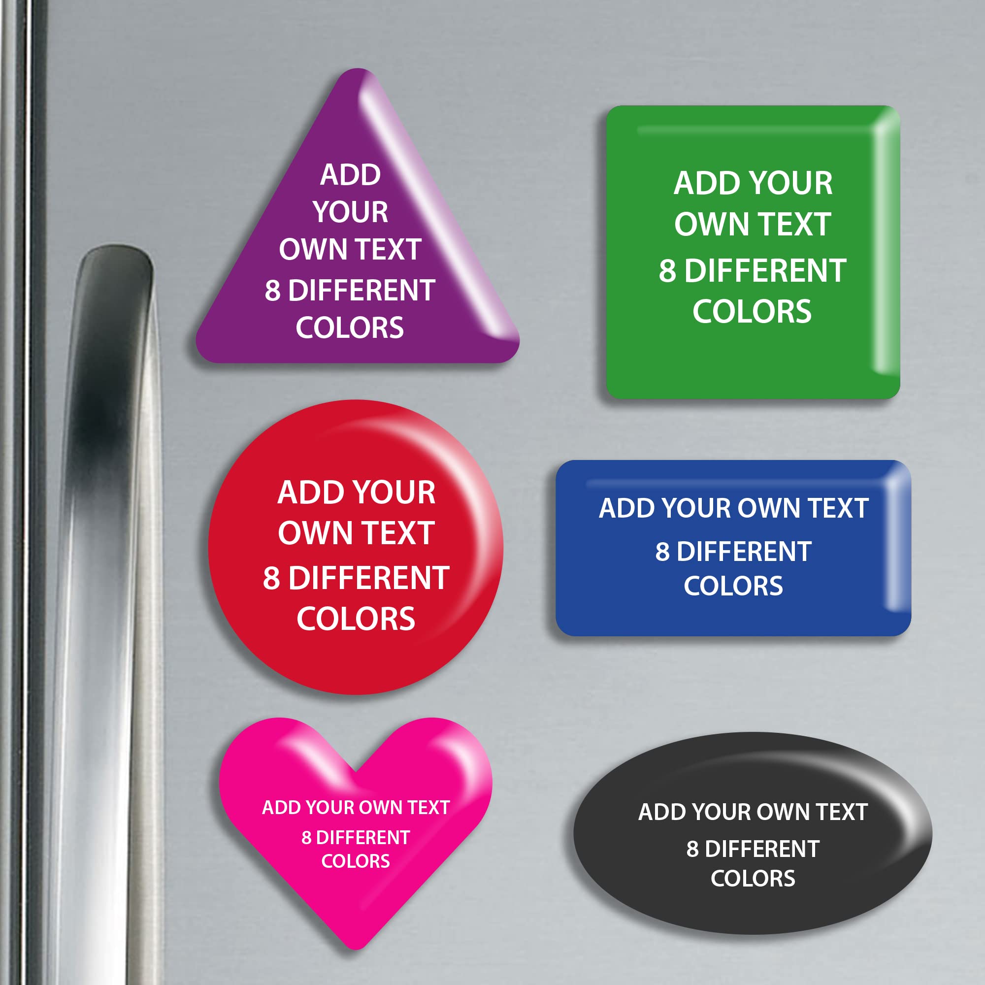 Choose Your Shape Custom Magnets | Personalized Gifts | Pick Your Own Color & Text | Create Refrigerator Locker Car Bumper Toolbox Magnets | Round Rectangle Square Oval Triangle Heart (Oval)