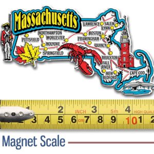 Massachusetts Six-Piece State Magnet Set by Classic Magnets, Includes 6 Unique Designs, Collectible Souvenirs Made in The USA