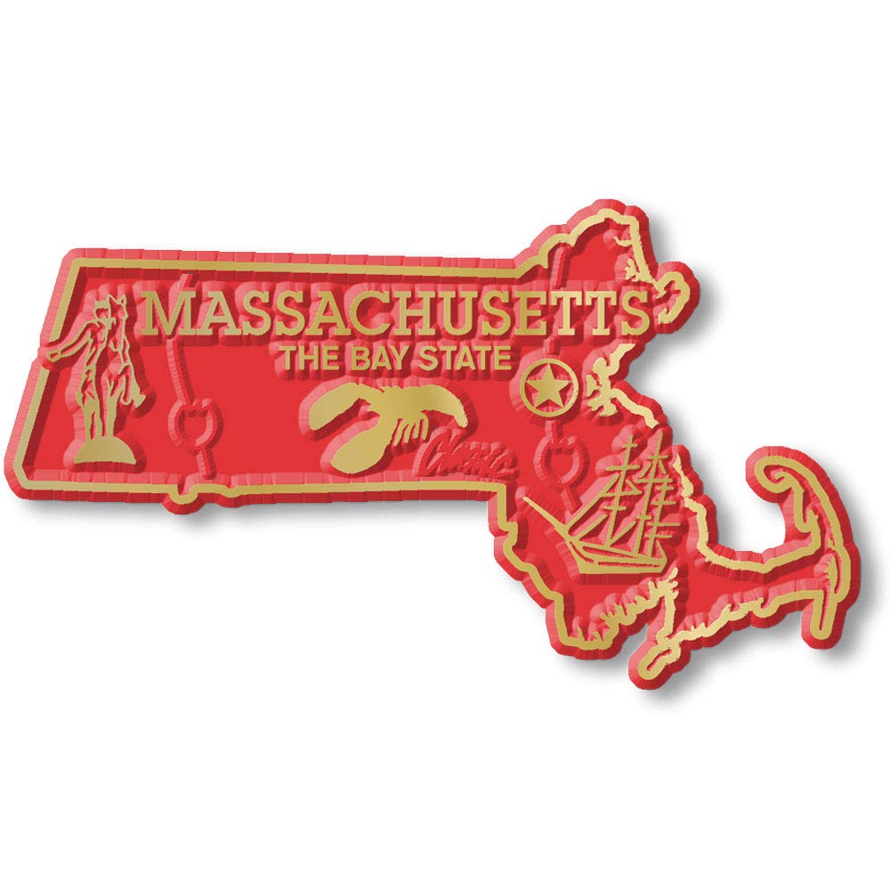 Massachusetts Six-Piece State Magnet Set by Classic Magnets, Includes 6 Unique Designs, Collectible Souvenirs Made in The USA