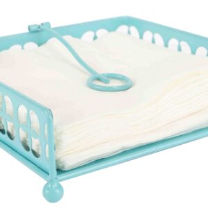 Home Basics Trinity Flat, Turquoise Napkin Holder