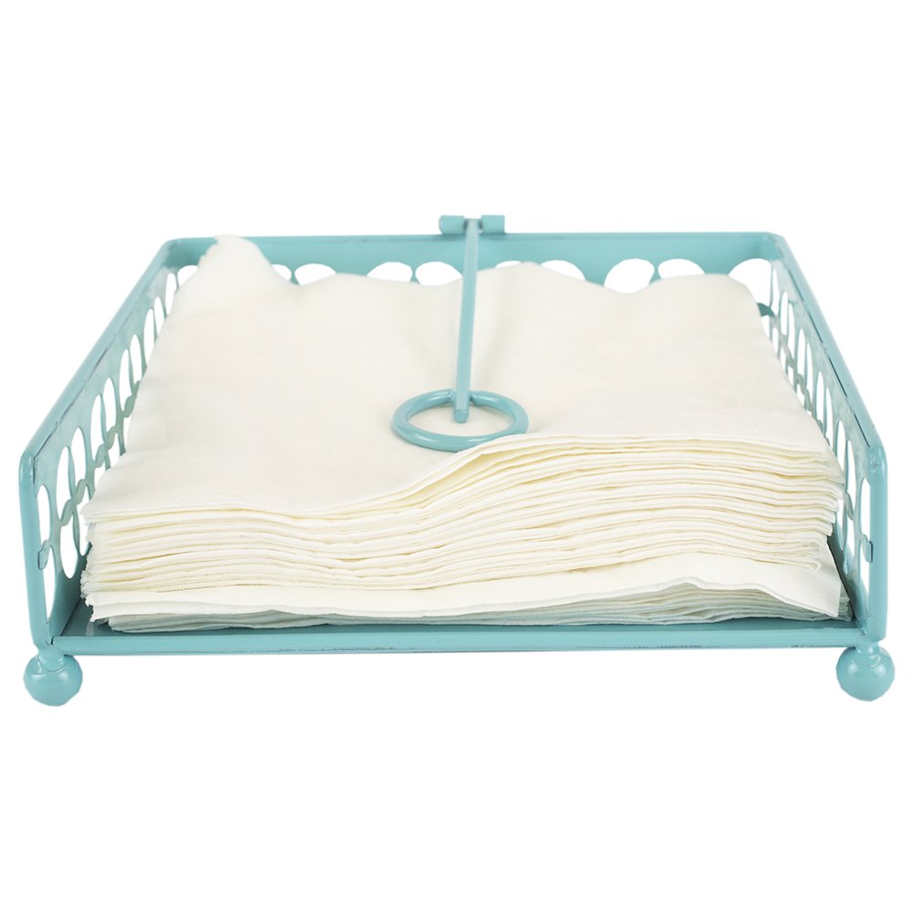 Home Basics Trinity Flat, Turquoise Napkin Holder