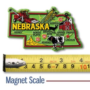 Nebraska Colorful State Magnet by Classic Magnets, 3.9" x 2.3", Collectible Souvenirs Made in The USA