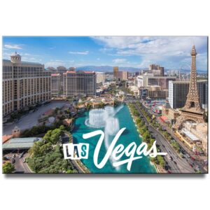 las vegas fridge magnet nevada travel souvenir dancing water fountain the strip