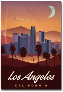 los angeles vintage travel art refrigerator magnet size 2.5" x 3.5"