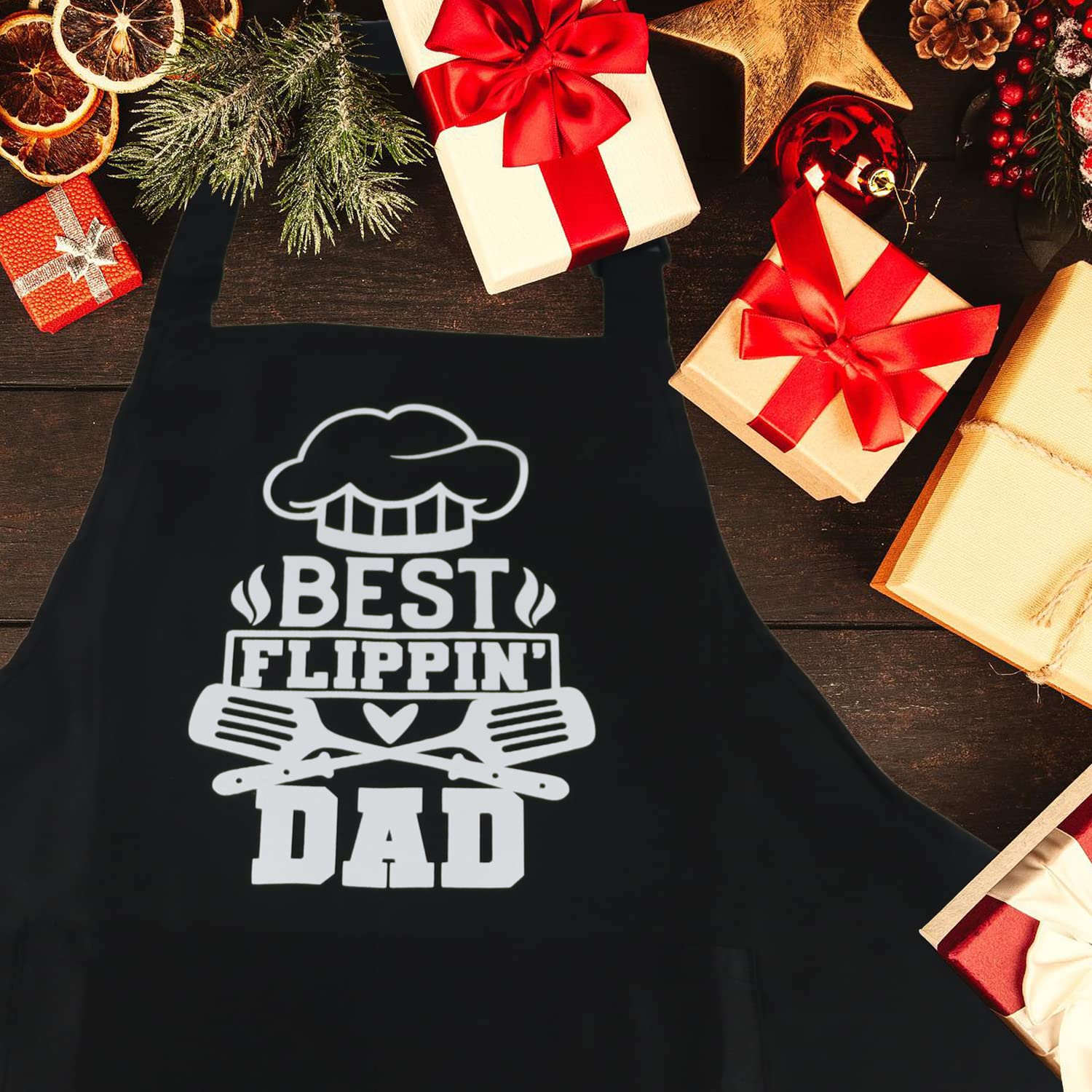 Grilling Aprons for Men, BBQ Apron for Men with Pockets, Best Dad ever Gifts for Father Husband Thanksgiving Christmas Birthday…