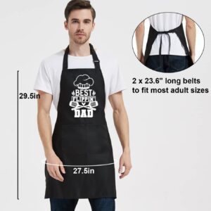 Grilling Aprons for Men, BBQ Apron for Men with Pockets, Best Dad ever Gifts for Father Husband Thanksgiving Christmas Birthday…