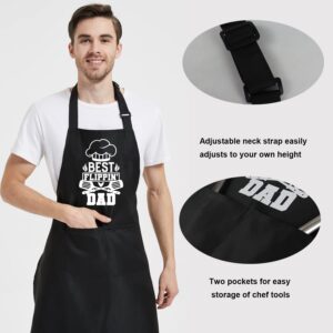 Grilling Aprons for Men, BBQ Apron for Men with Pockets, Best Dad ever Gifts for Father Husband Thanksgiving Christmas Birthday…