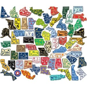 north america complete magnet set by classic magnets, 66-piece vintage rubber state & province magnets, collectible souvenirs made in the usa