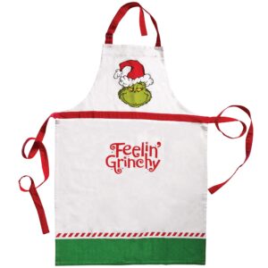 department 56 dr. seuss feelin' grinchy kitchen cooking apron, 24 x 36 inch, multicolor