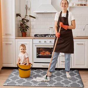 Keeko Kitchen Mat, 20''x39'' Cushioned Anti-Fatigue Floor Mat, Heavy Duty PVC Ergonomic Comfort Standing Foam Mat for Kitchen, Floor Home, Office, Sink, Laundry, Grey