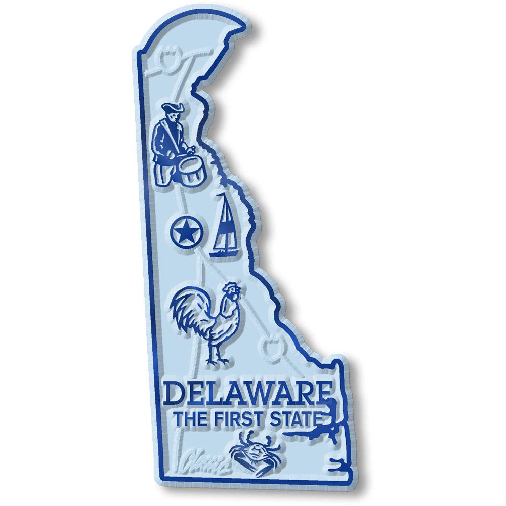 Delaware Small State Magnet by Classic Magnets, 1.5" x 3.2", Collectible Souvenirs Made in The USA