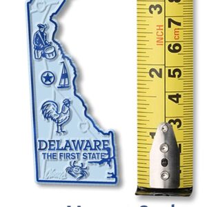 Delaware Small State Magnet by Classic Magnets, 1.5" x 3.2", Collectible Souvenirs Made in The USA