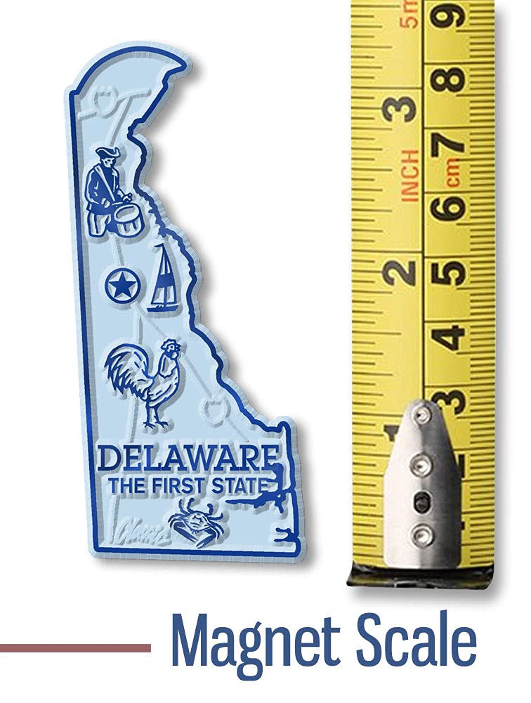 Delaware Small State Magnet by Classic Magnets, 1.5" x 3.2", Collectible Souvenirs Made in The USA