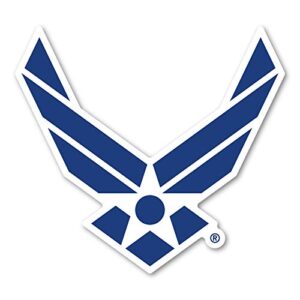 blue and white air force wings magnet by magnet america is 4.48" x 4.9" made for vehicles and refrigerators