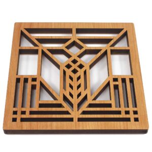 frank lloyd wright lake geneva hardwood trivet