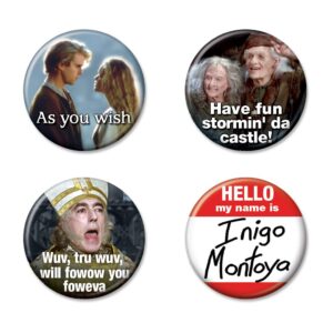 ata-boy princess bride button set - quotes 4 button set button set, officially licensed collectible buttons……